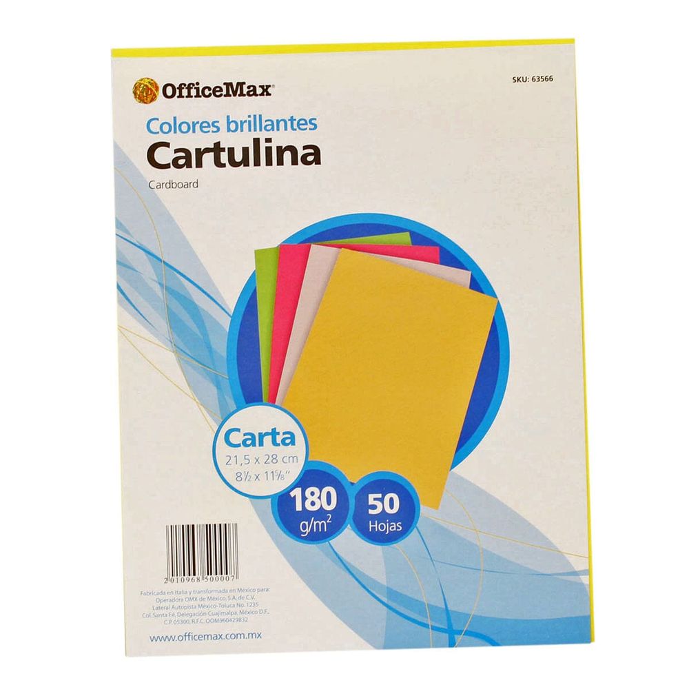Opalina Officemax Carta Colores 50 Hojas 180 Gr | Papel Fino ...