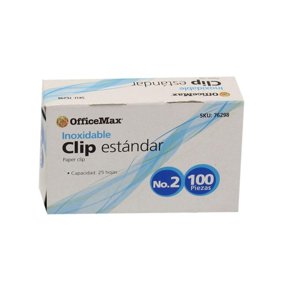 CLIP ESTANDAR N°2 100PZ OFFICEMAX | Clips, Chinchetas y Sujeta ...