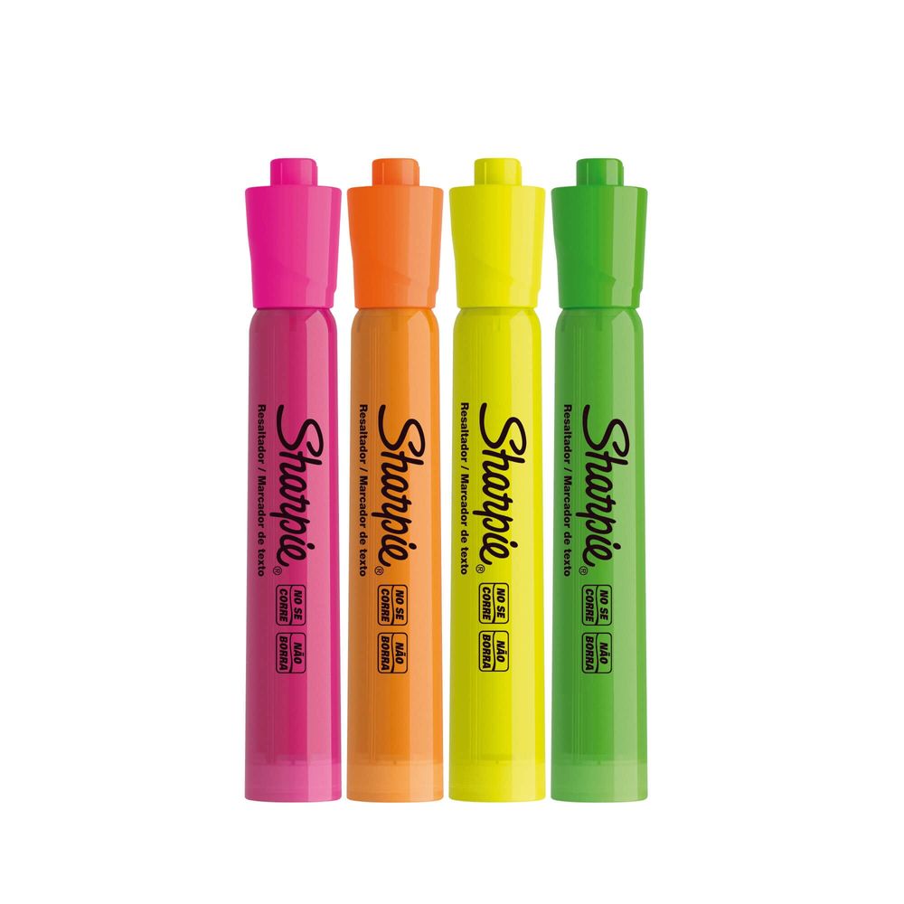 Marcatextos Punta Cincel Sharpie Accent Multicolor 4 piezas ...