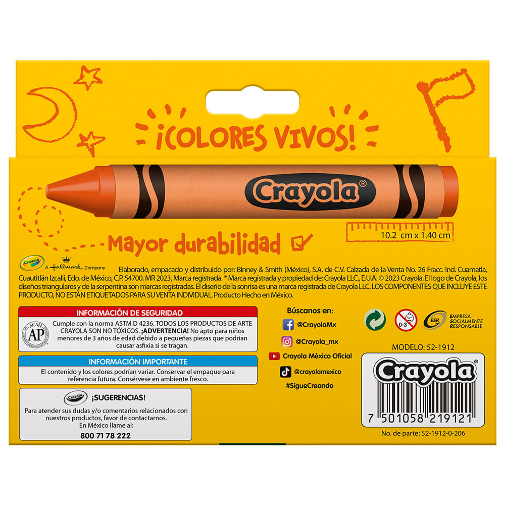 Crayones Extra Gruesos Crayola So Big! 12 piezas | Crayones | OfficeMax ...