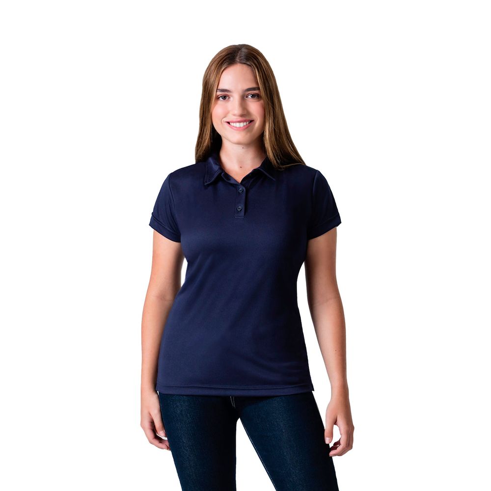 Playera Tipo Polo Lazzar Dry Fit Azul Marino Dama | Uniformes ...