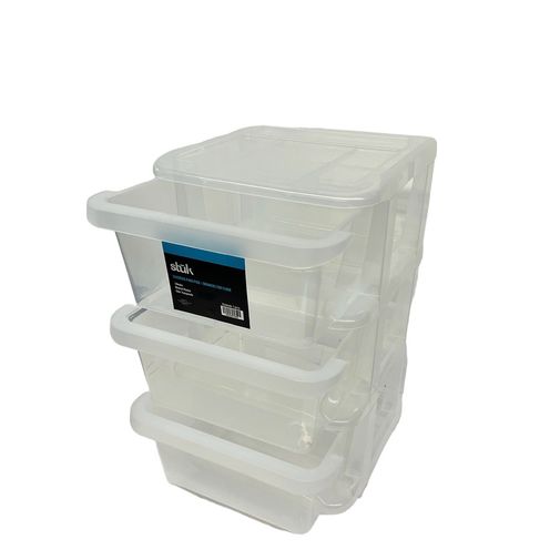 Cajonera para Piso Stuk Transparente 3 Niveles | Cajas de Plástico ...