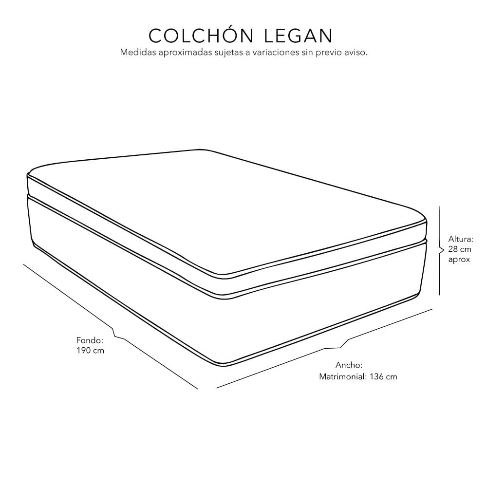 Colchón Matrimonial Dicasa Legan | Colchones y Box | OfficeMax - Kiosko