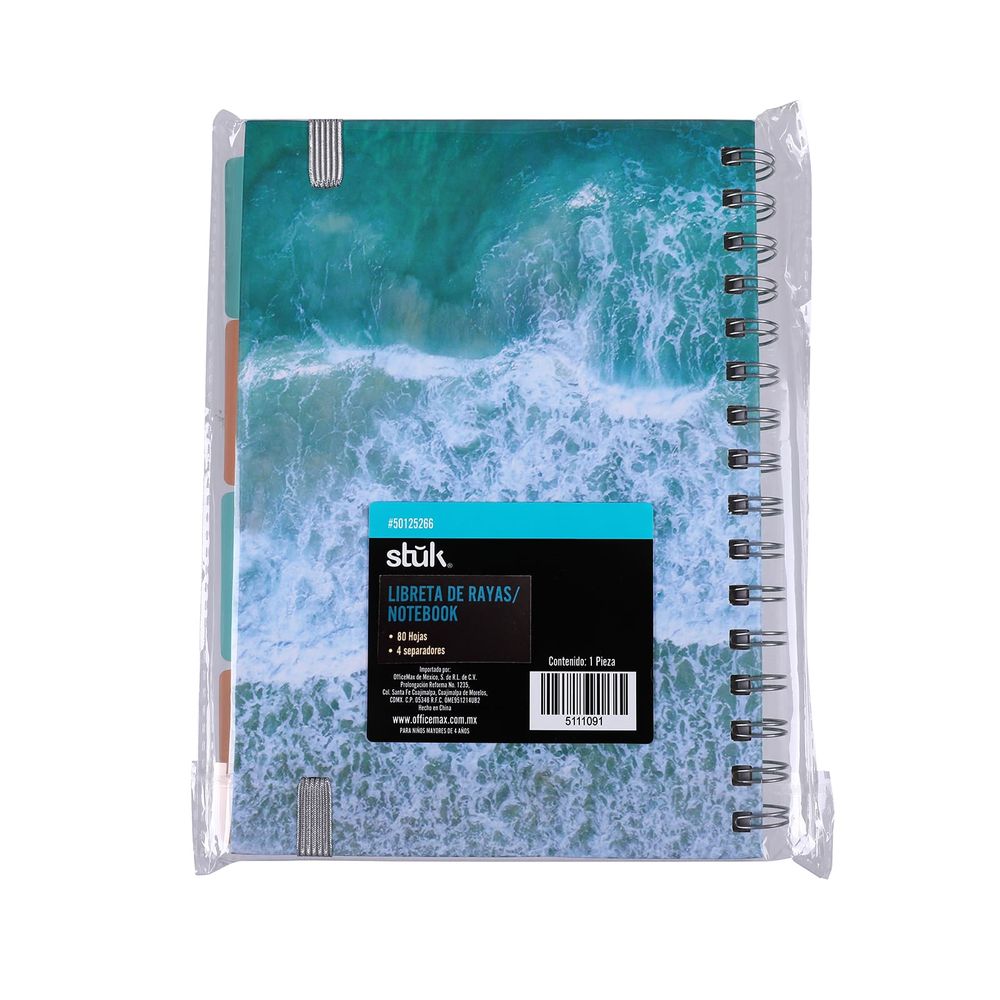 Libreta Rayada Stuk Océano 80 hojas | OfficeMax - Kiosko