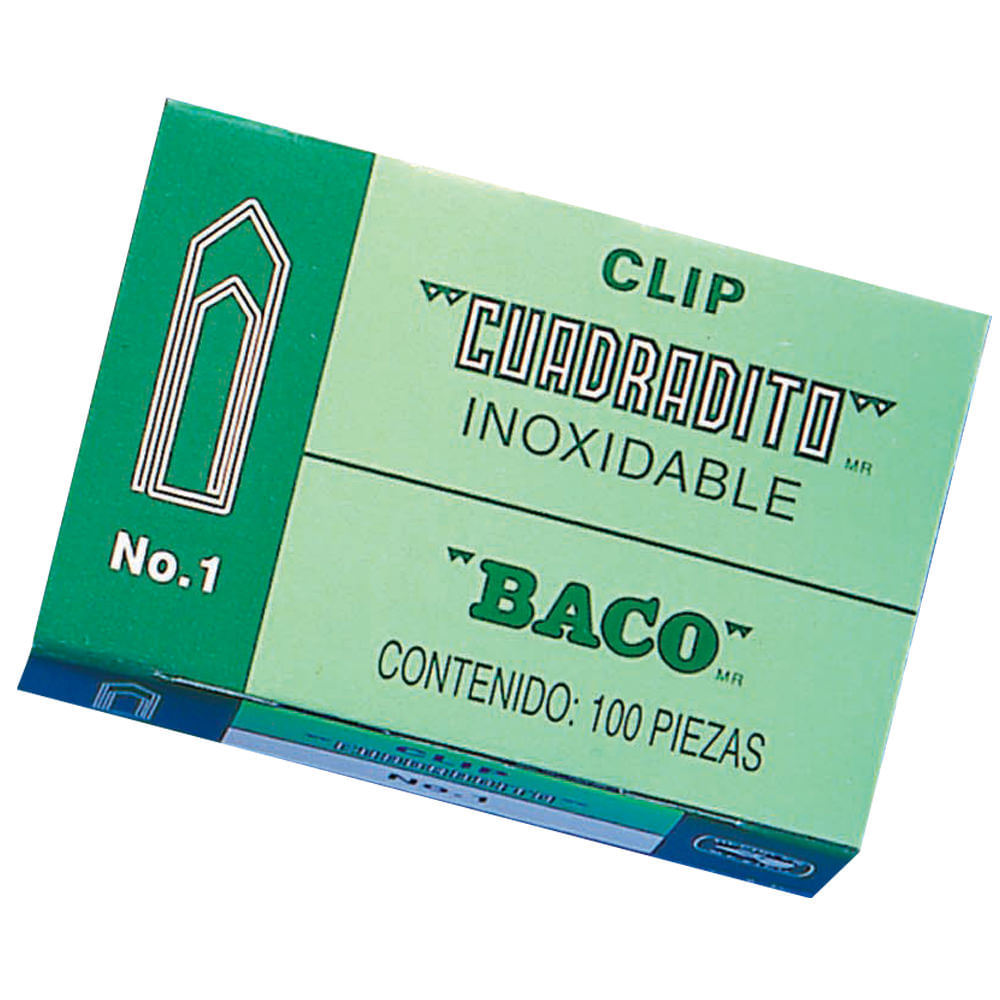Clips Cuadradito Baco N° 1 Caja Con 100 Piezas - OfficeMax