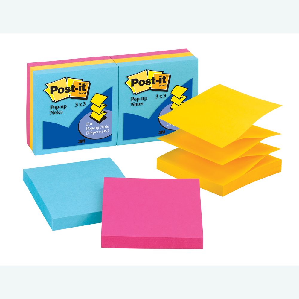 Postit Popup Sticky Notes 4 Pack Neon Color Collection