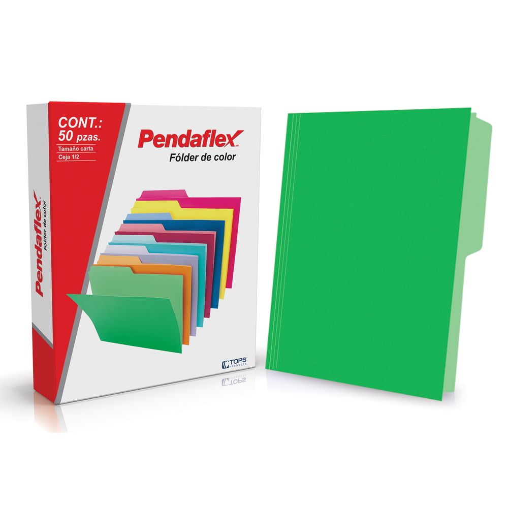 FOLDER VERDE CARTA PENDAFLEX 50PZ DOBLE TONALIDAD - OfficeMax