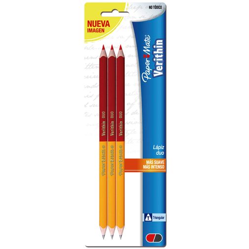 Lapiz Bicolor Triangular Duo Grafito y rojo 3 piezas | Lapices de ...