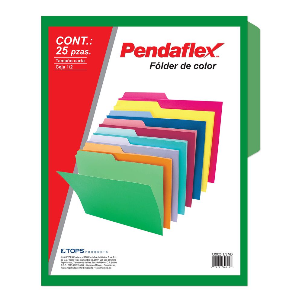 FOLDER VERDE CARTA PENDAFLEX 25PZ DOBLE TONALIDAD | Folders | OfficeMax ...