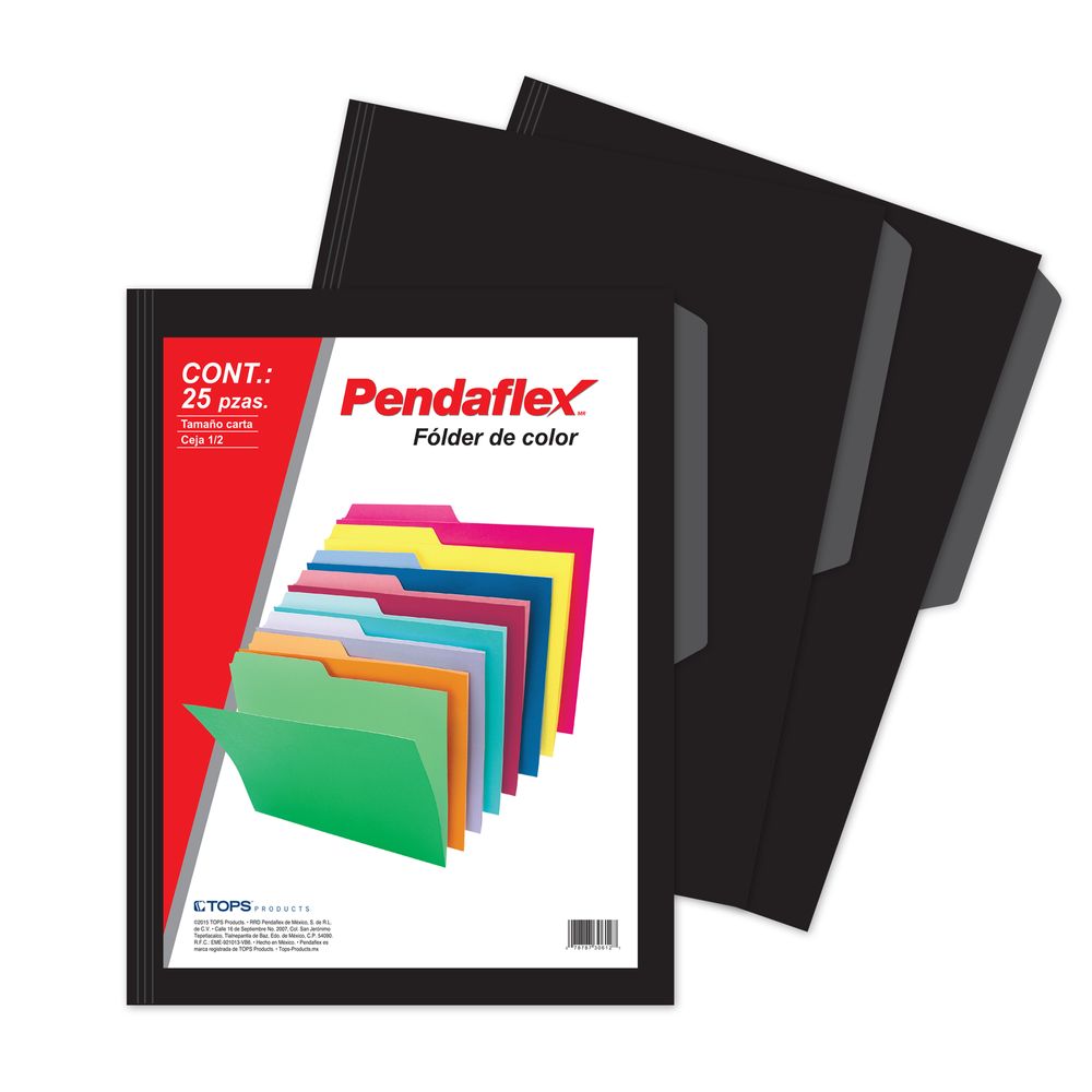 FOLDER NEGRO CARTA PENDAFLEX 25PZ DOBLE TONALIDAD | Folders | OfficeMax ...
