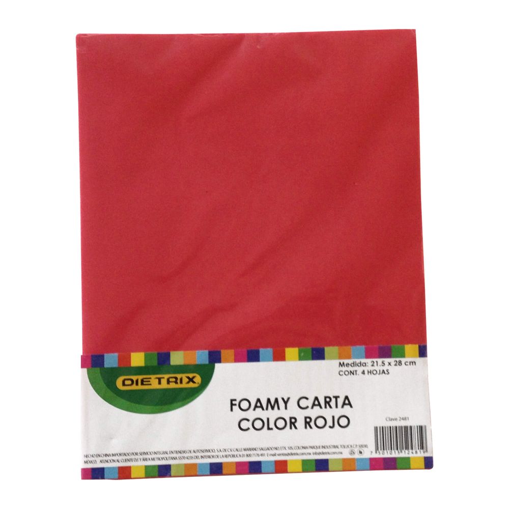 Hojas de Foamy Dietrix Rojas 4pz | Manualidades | OfficeMax - Kiosko