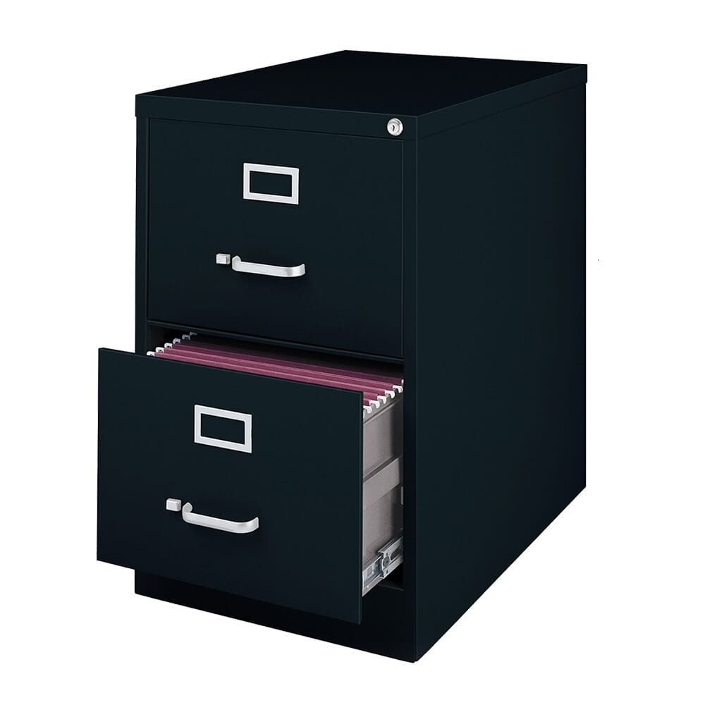 Archivero de 2 Cajones Tamaño Oficio con Porta Etiqueta Negro ...