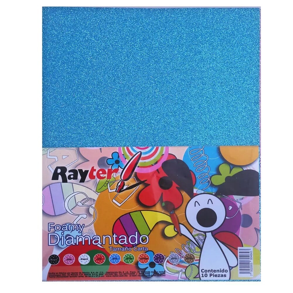 Foamy Diamantado Rayter Carta Multicolor 10 piezas | Didácticos Y ...